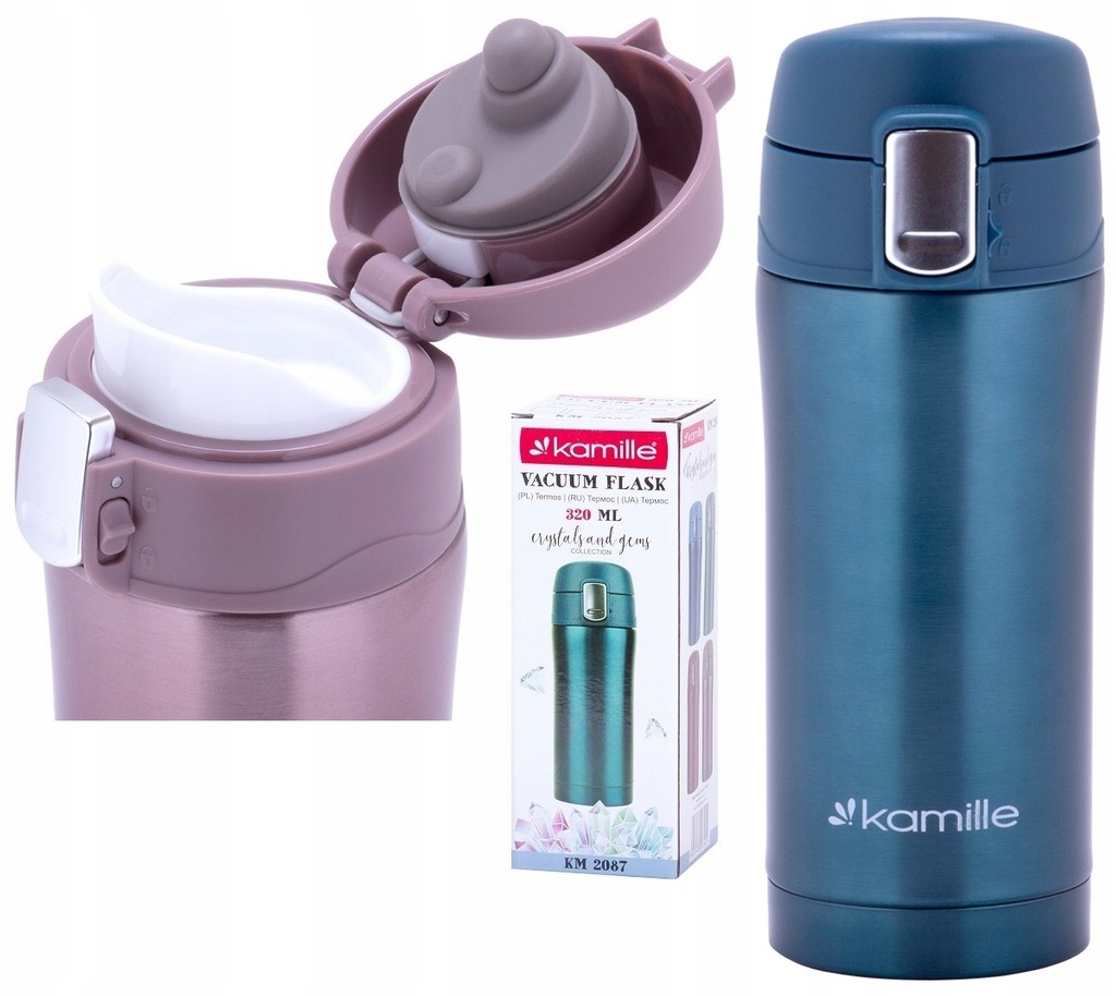 KUBEK TERMICZNY TERMOS BIDON STALOWY 320 ml 0,32 l - 8558614291 - oficjalne archiwum Allegro