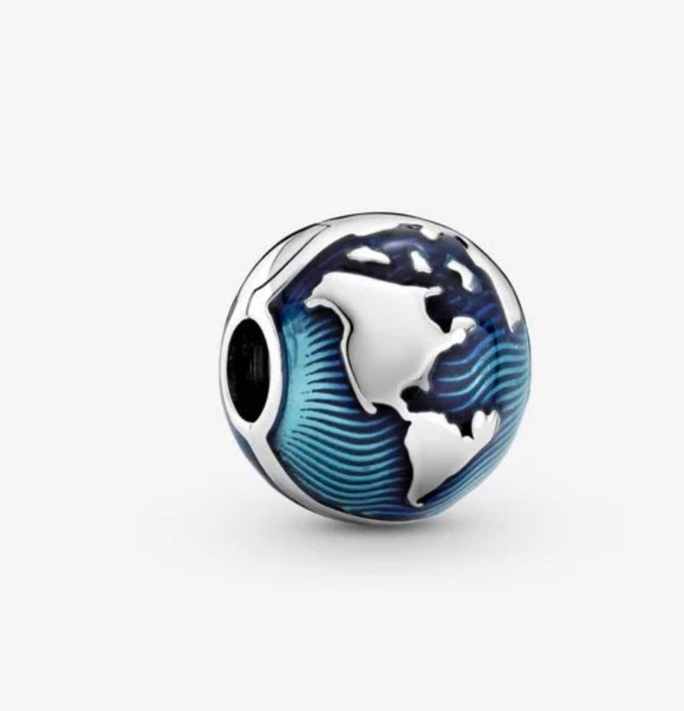 Charms,klips al Pandora, błękitny globus - 11756355837 - oficjalne ...