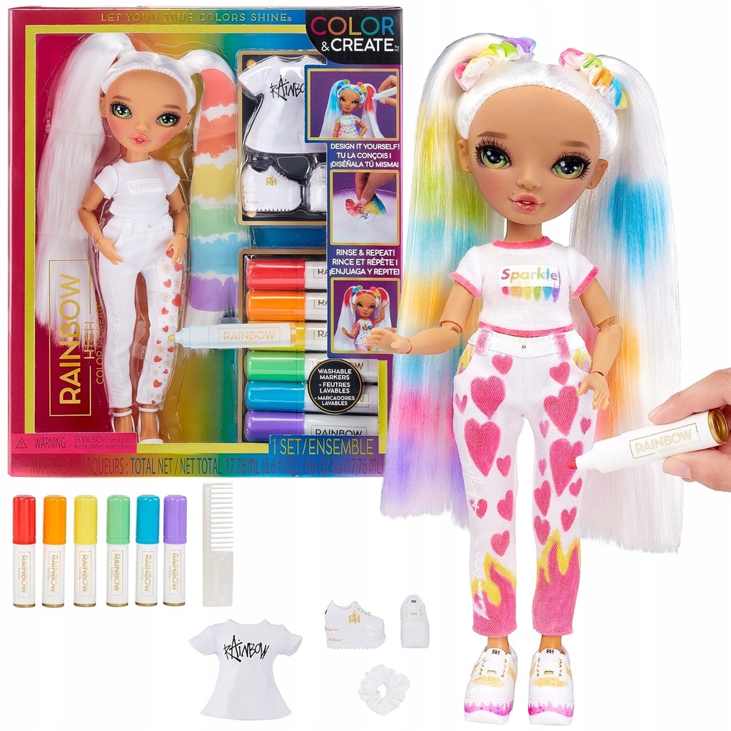 Rainbow High Color & Create Lalka do kolorowania - 14432562665 ...