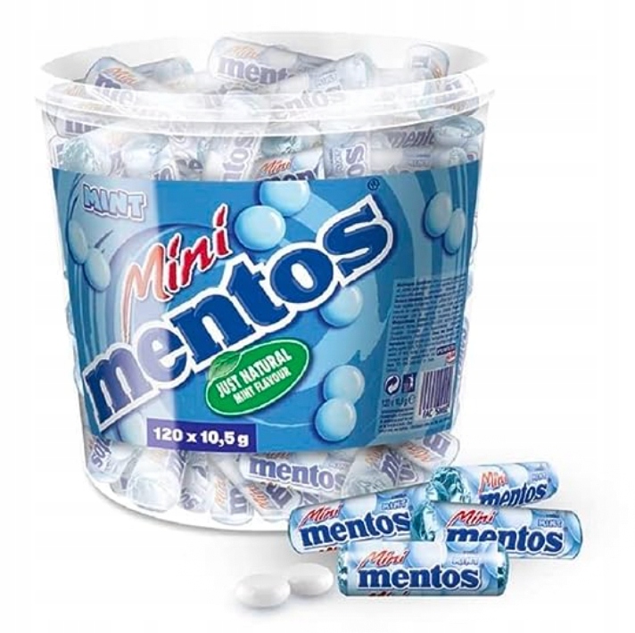 Mentos Mini Cukierki Miętowe Mięta Gumy Rozpuszczalne Drażetki 120x10 ...