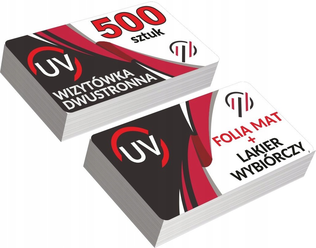 Wizytówki FOLIA MAT + Lakier Wybiórczy UV 500 szt. - 11858005826 - oficjalne archiwum Allegro