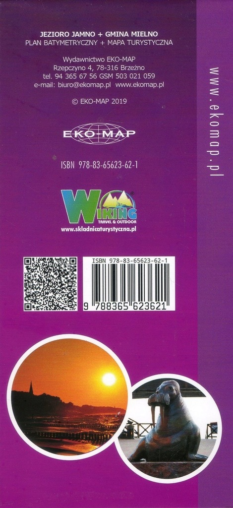 Jezioro Jamno Gmina Mielno mapa turystyczna - 9651583202 - oficjalne ...