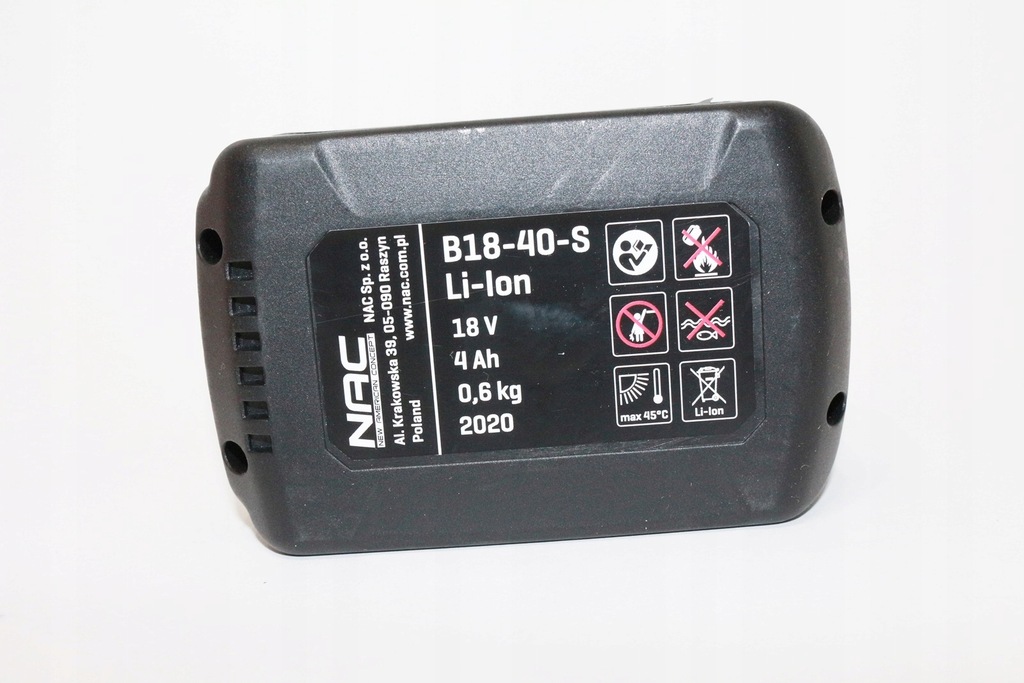 AKUMULATOR NAC B18-40-S 18V 4AH - 9169539851 - oficjalne archiwum Allegro