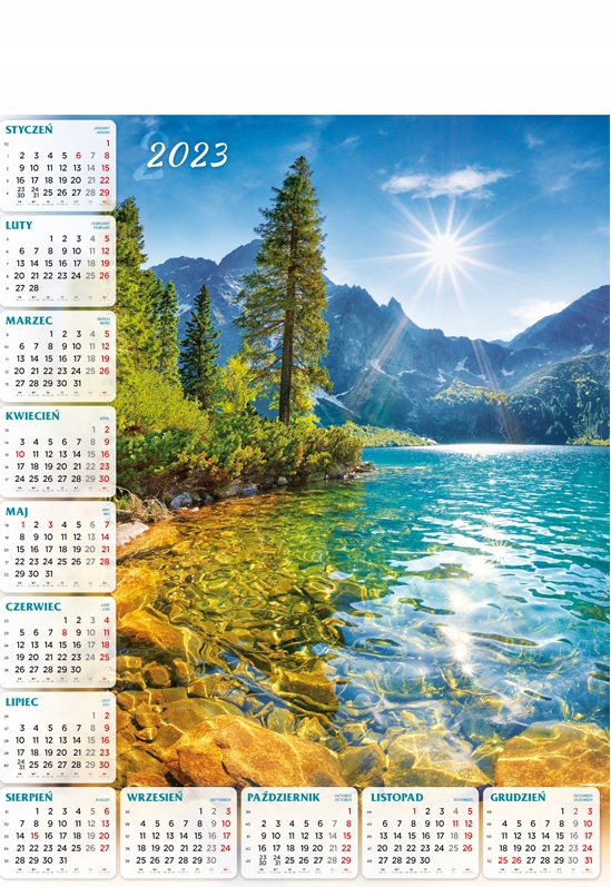 Kalendarz B1 Ścienny Planszowy - Góry 2023 - 12251692281 - oficjalne archiwum Allegro