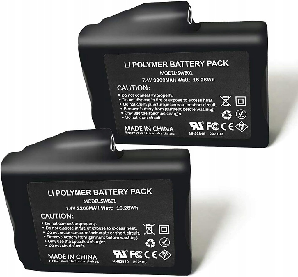 [2pak] BATERIA AKUMULATOR SWB01 2200mAh DO RĘKAWIC - 12911963116 ...
