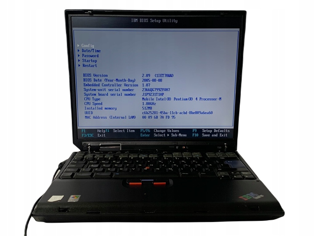 IBM ThinkPad T30 Pentium 4 512MB Bios OK AI52 - 12356209605 - oficjalne ...