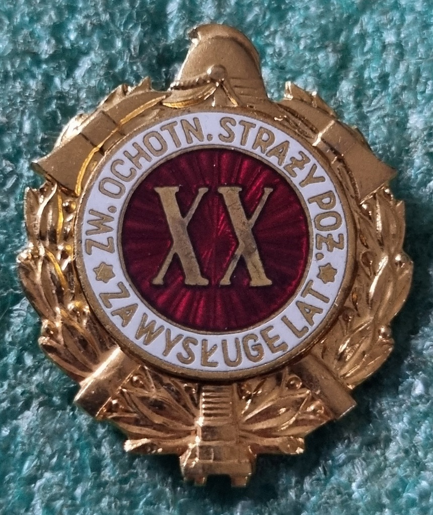 ODZNAKA STRAŻACKA - ZA WYSŁUGĘ LAT XX LAT OSP PRL - 13292183796 - oficjalne archiwum Allegro