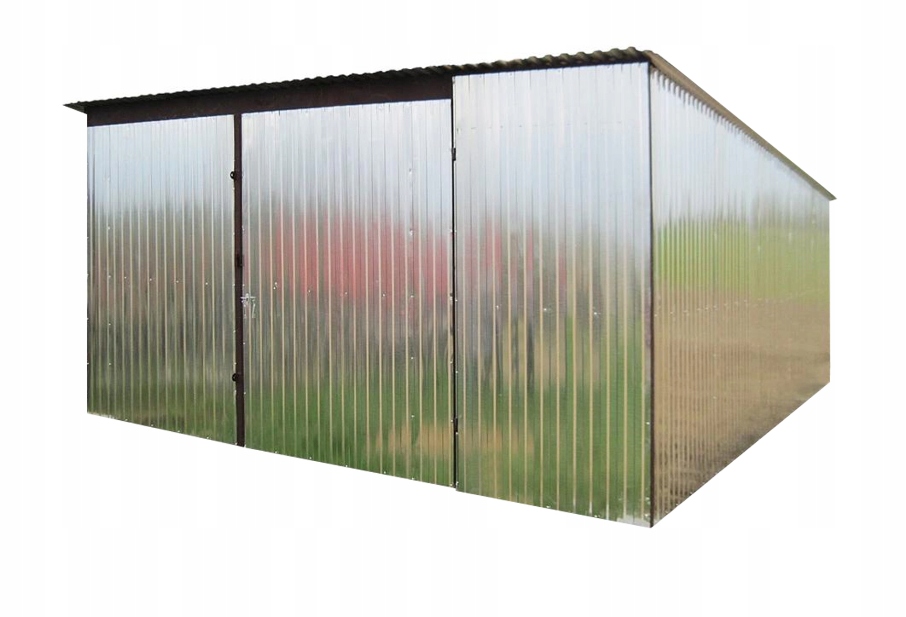 BLASZAK GARAŻ BLASZANY 4X5 BRAMA DWUSKRZYDŁOWA - OCYNK - SPAD W TYŁ BL95 - 15475047236 ...