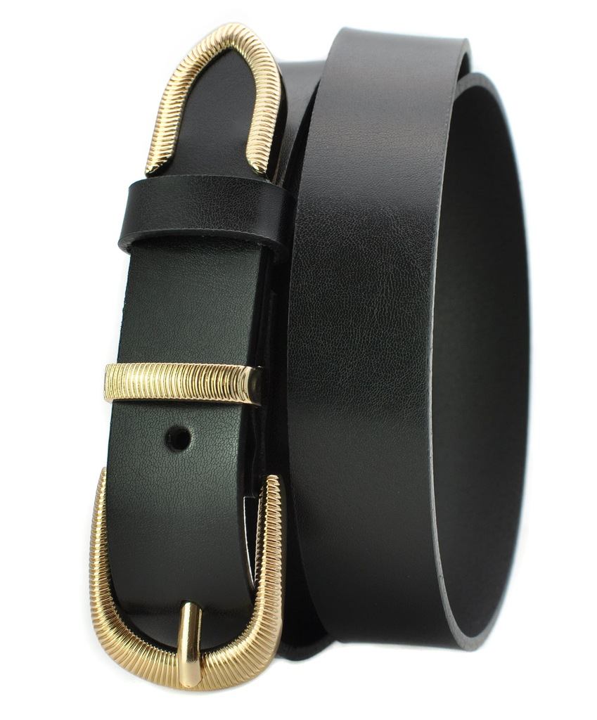 SKÓRZANY POLSKI DAMSKI PASEK ZŁOTA KLAMRA 90 - 9918861390 - oficjalne ...