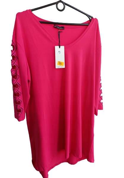 ELEGANCKA TUNIKA PLUS SIZE CYRKONIE SERAJ BLUZKA - 13342040130 - oficjalne archiwum Allegro