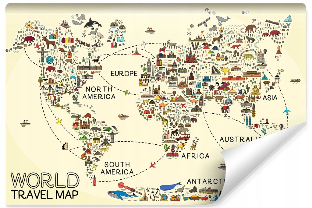 Fototapeta MAPA ŚWIATA Zabytki Angielski 400x280 - 10910948203 ...