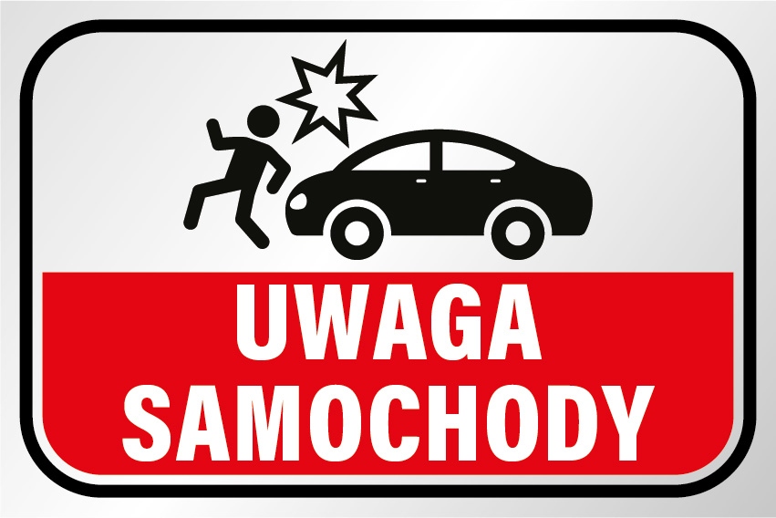 TABLICZKA PCV 20x30 UWAGA samochód samochody - 13066912052 - oficjalne ...