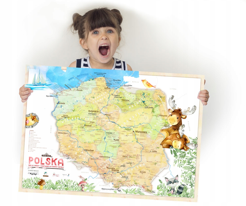 Edukacyjna Mapa Polski dla dzieci - PISZ I ZMAZUJ - 8933400814 ...