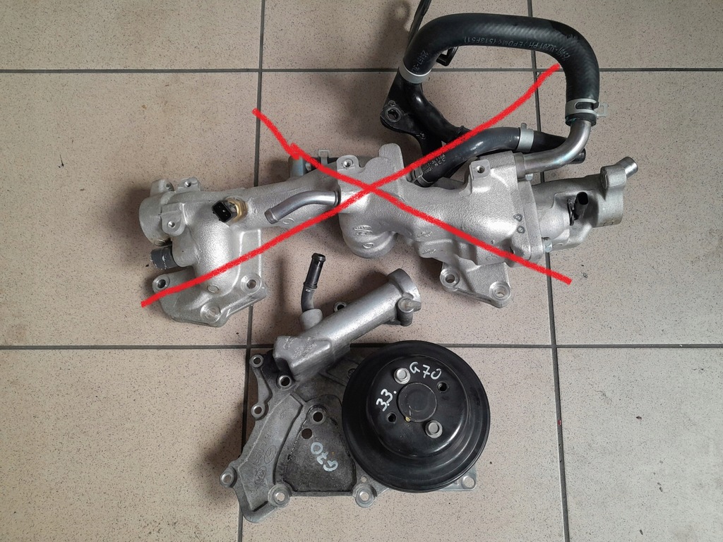 KIA STINGER GT GENESIS G70 2019R 3.3 POMPA WODY KOŁO 25100-3L100 TERMOSTAT - 15010302362 ...