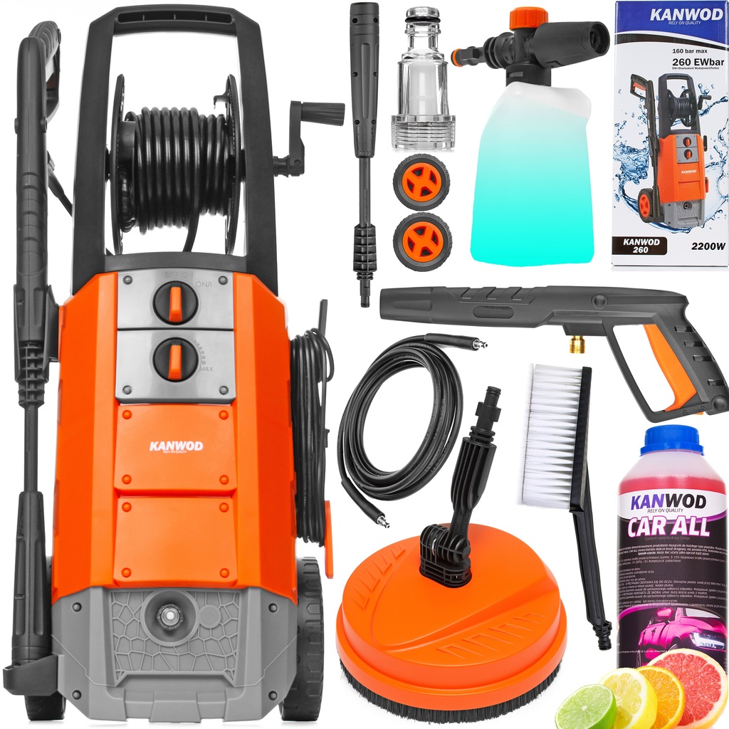 MOCNA MYJKA CIŚNIENIOWA KANWOD PIANOWNICA 260 BAR - 10446680475 - oficjalne archiwum Allegro