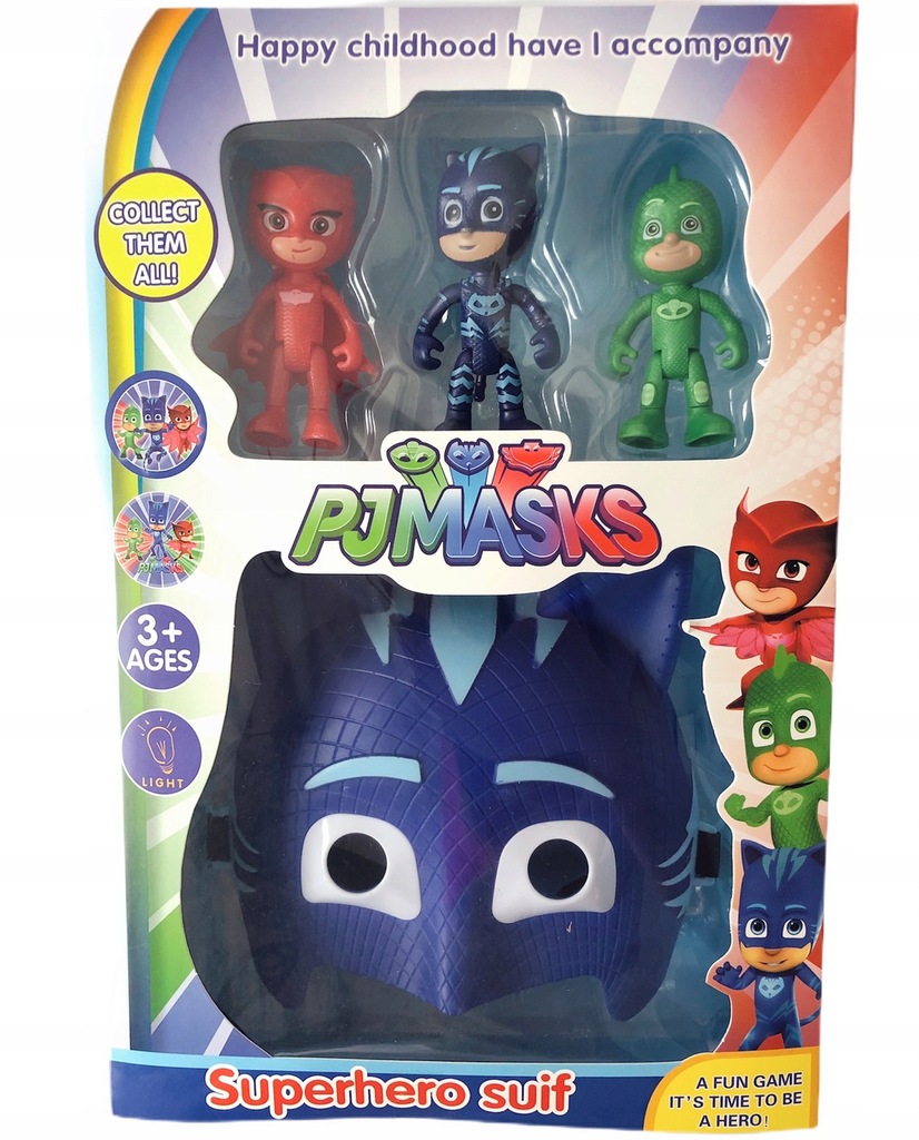 PIDŻAMERSI MASKA ŚWIECĄCA FIGURKI KOTBOY PJ MASKS - 11808862063 ...