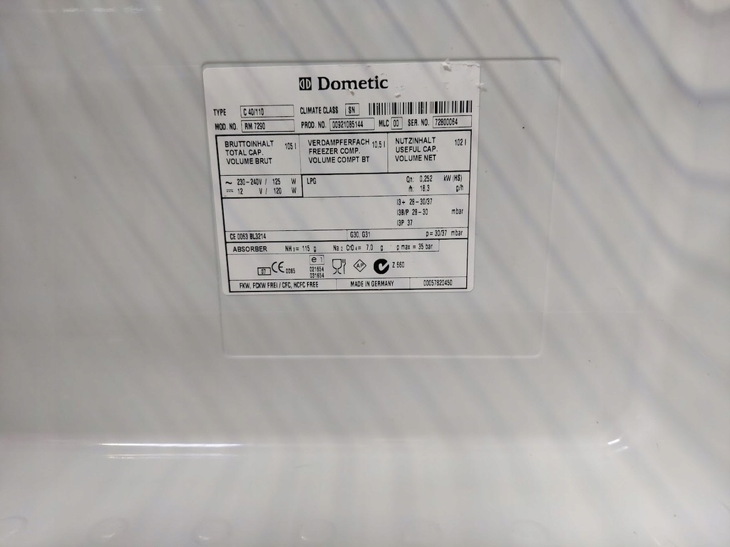 Lodówka kemping kamper Dometic RM7290 gaz/12V/230V - 11126239581 ...