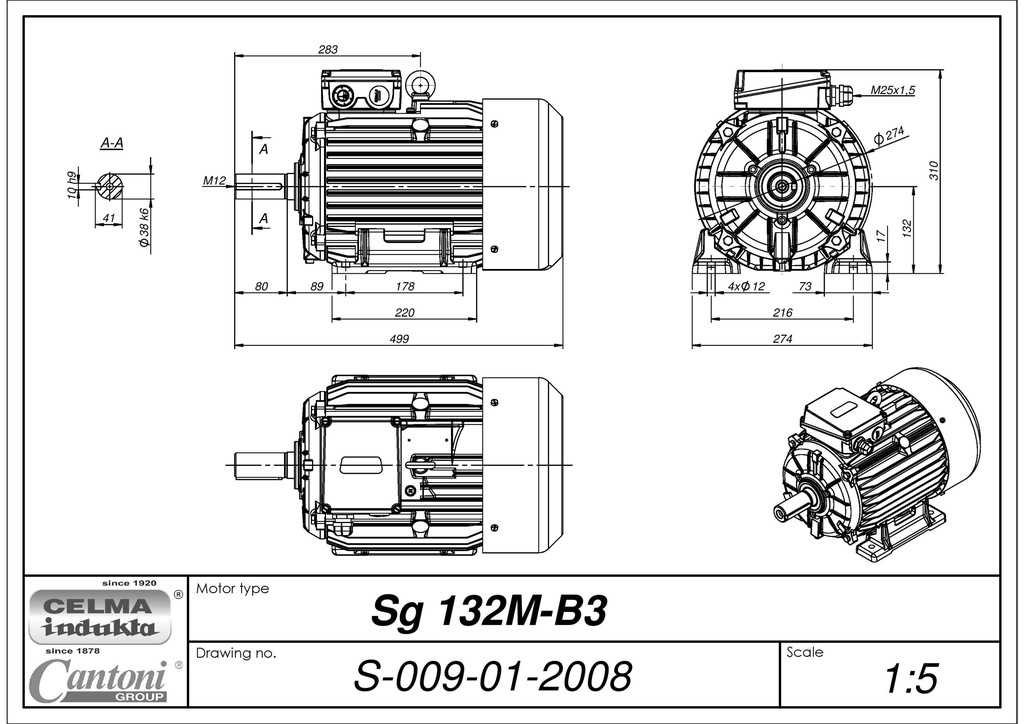 Silnik elektryczny Indukta Sg 132M-4 7,5kW 1450obr - 7415810194 - oficjalne archiwum Allegro