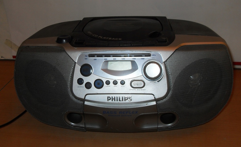 BOOMBOX PHILIPS AZ1226/00C CD + RADIO + KASETA - 13264089743 - oficjalne archiwum Allegro