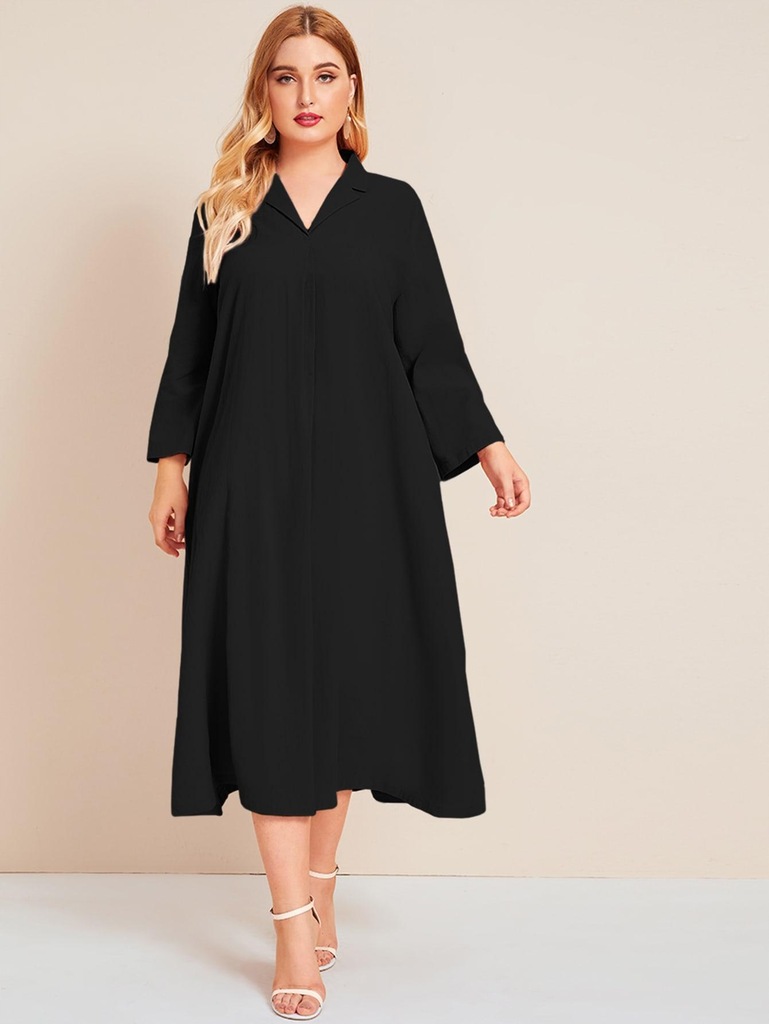 D13A007 SUKIENKA MIDAXI PROSTA CZARNA SHEIN 46 - 12569250993 - oficjalne archiwum Allegro