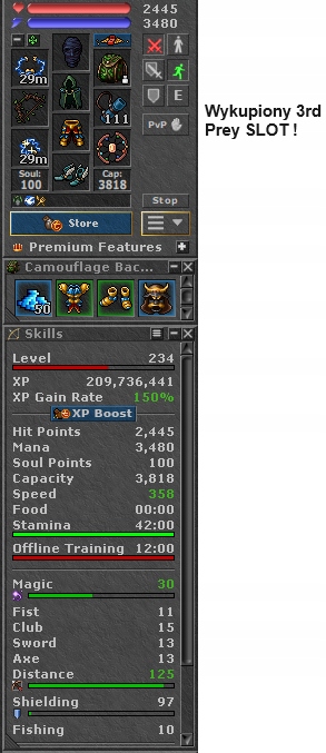 TIBIA 234 RP +125/97+3PreySLOT+ ANTICA +EQ+FREE RK - 14292647667 ...
