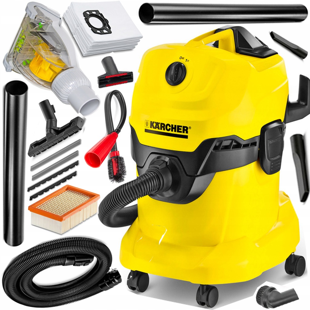 MOCNY ODKURZACZ PRZEMYSŁOWY KARCHER WD4 1000W XXL - 7365162919 - oficjalne archiwum Allegro
