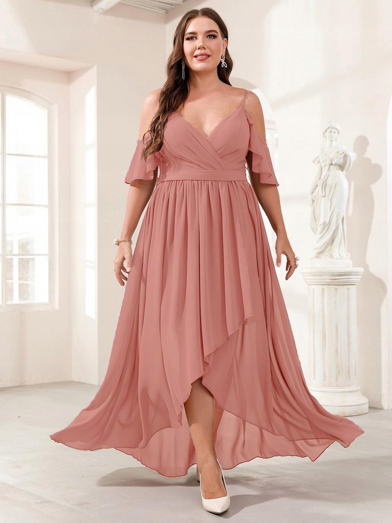 PUDROWY RÓŻ SHEIN XXL D0B109 CUDOWNA MAXI SUKIENKA - 13237492399 - oficjalne archiwum Allegro