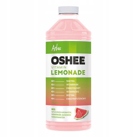 OSHEE 1100ml Vitamin Lemonade WATERMELON Arbuz 1,1L bez słodzików ...