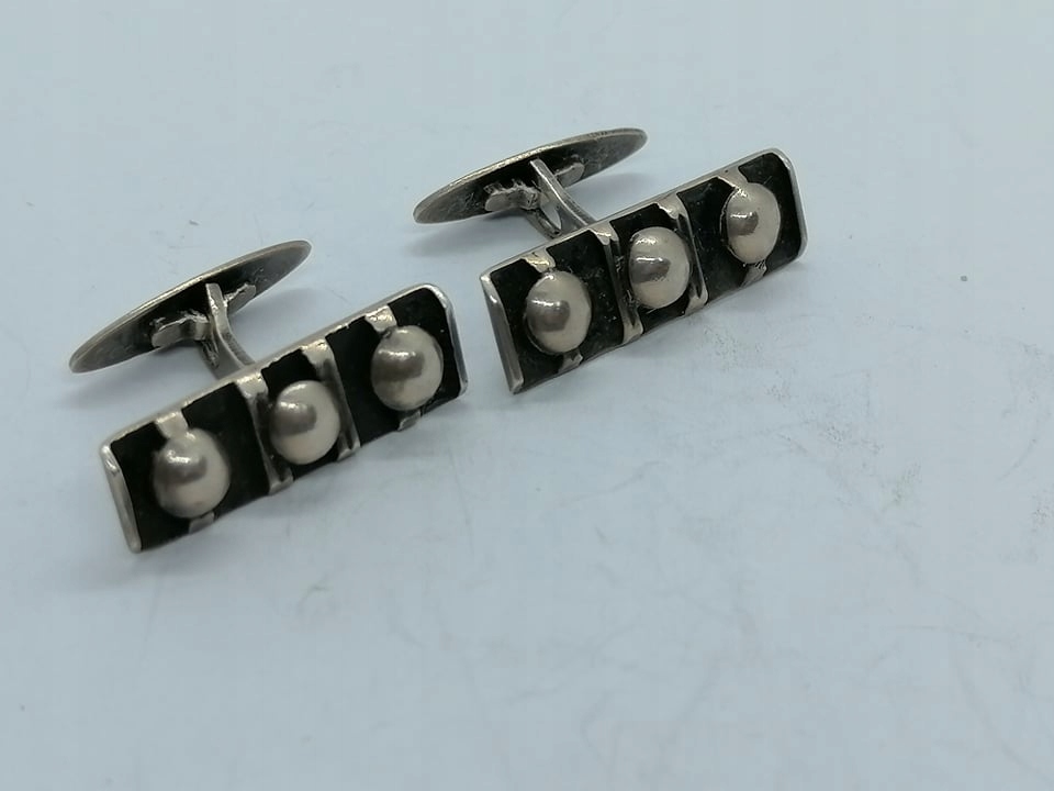 Stare Srebrne Spinki Do Mankietów ORNO srebro PRL - 12441728373 ...