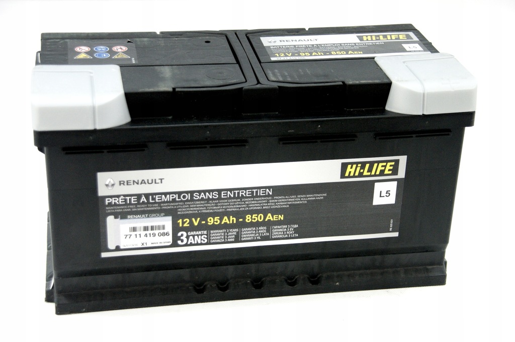 AKUMULATOR 12V 95Ah 850A L5 ORYG MOVANO - 11063845769 - oficjalne ...