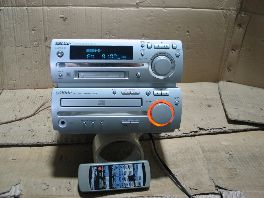 mini wieża sharp MD-MX10 CD minidisc mini disc radio + pilot ...