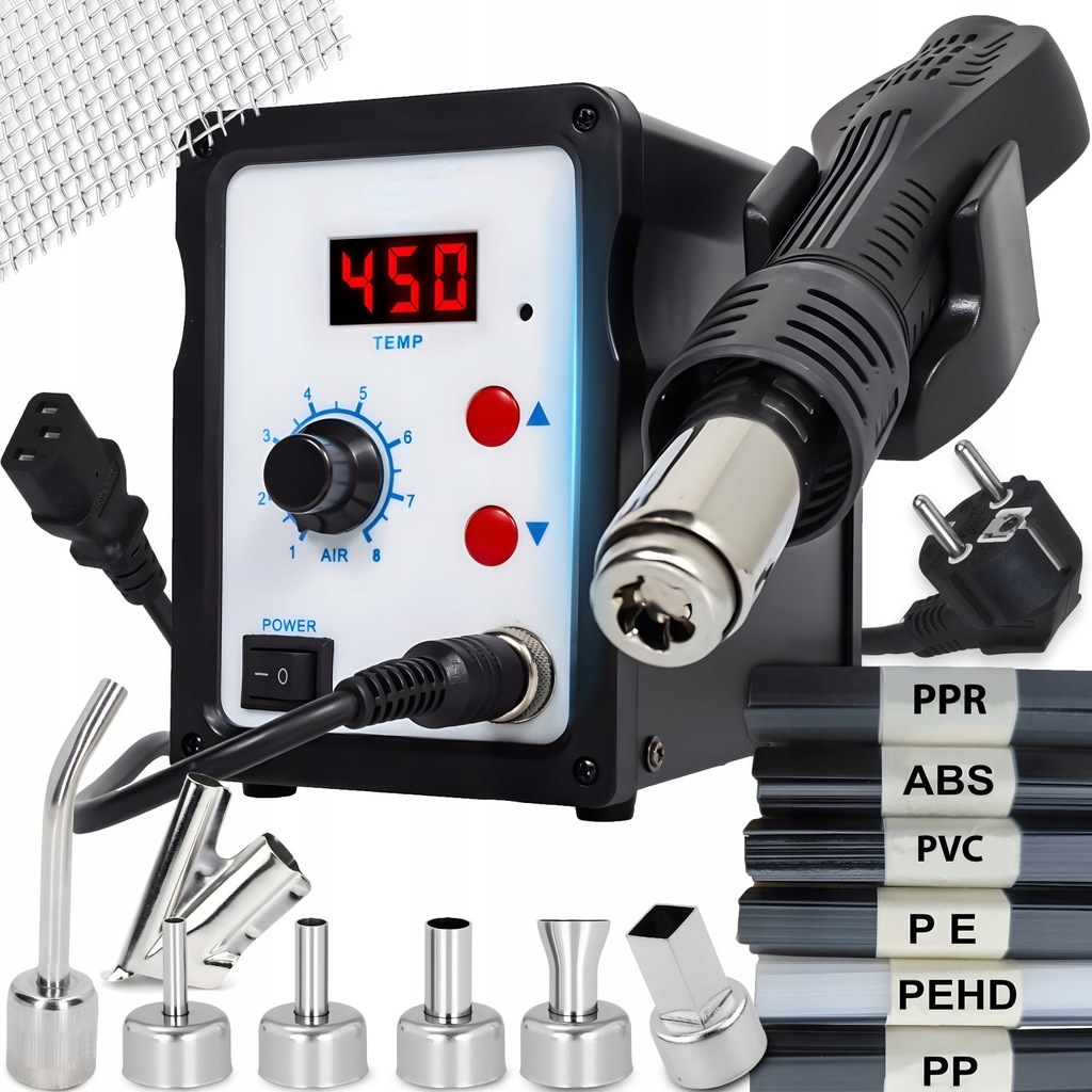 Kuide STACJA LUTOWNICZA HOT AIR SPAWARKA MOCNA 800W + DYSZE SZCZELINOWE ...