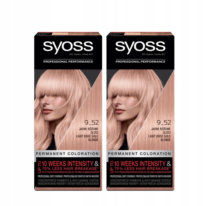 Syoss Farba do włosów 9-52 Jasne Różowe Złoto x2 - 9855083266 ...