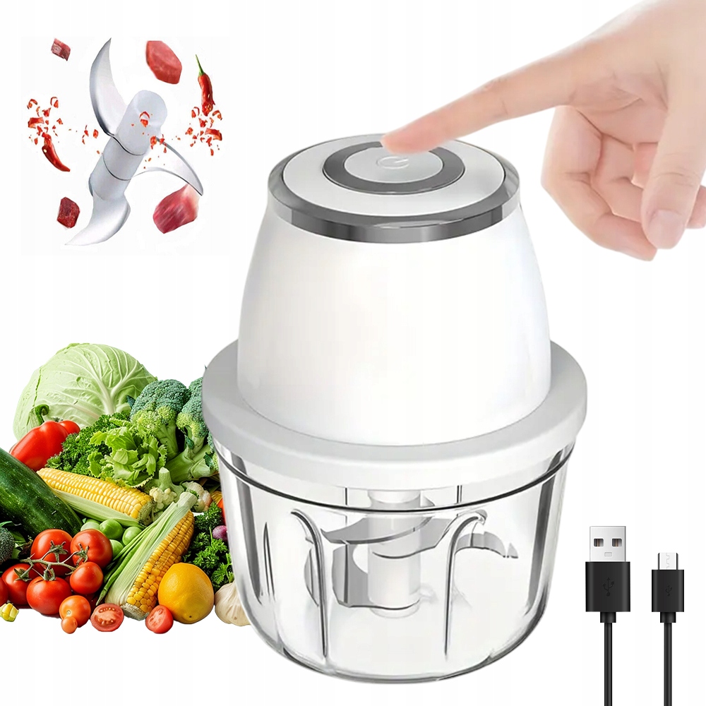 KRAJACZ DO CEBULI ZIÓŁ ROZDRABNIACZ ELEKTRYCZNY MINI SIEKACZ 350ml ...