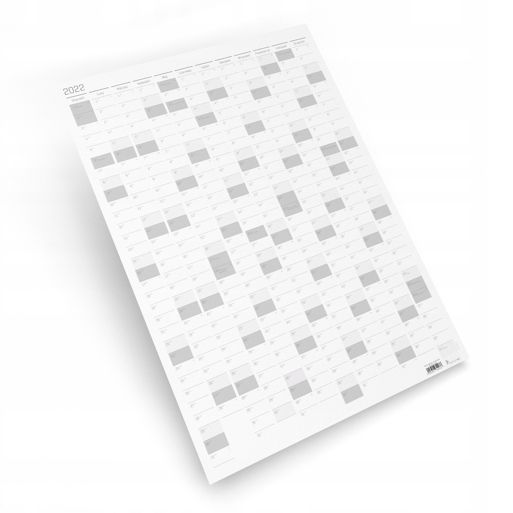 PLANER ROCZNY 2022 suchościeralny B2 70x50 pion - 11386898758 ...