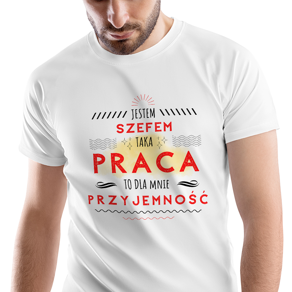T-Shirt Męski Dla Szefa na Urodziny S Prezent z Nadrukiem ze Zdjęciem - 13495748878 - oficjalne ...