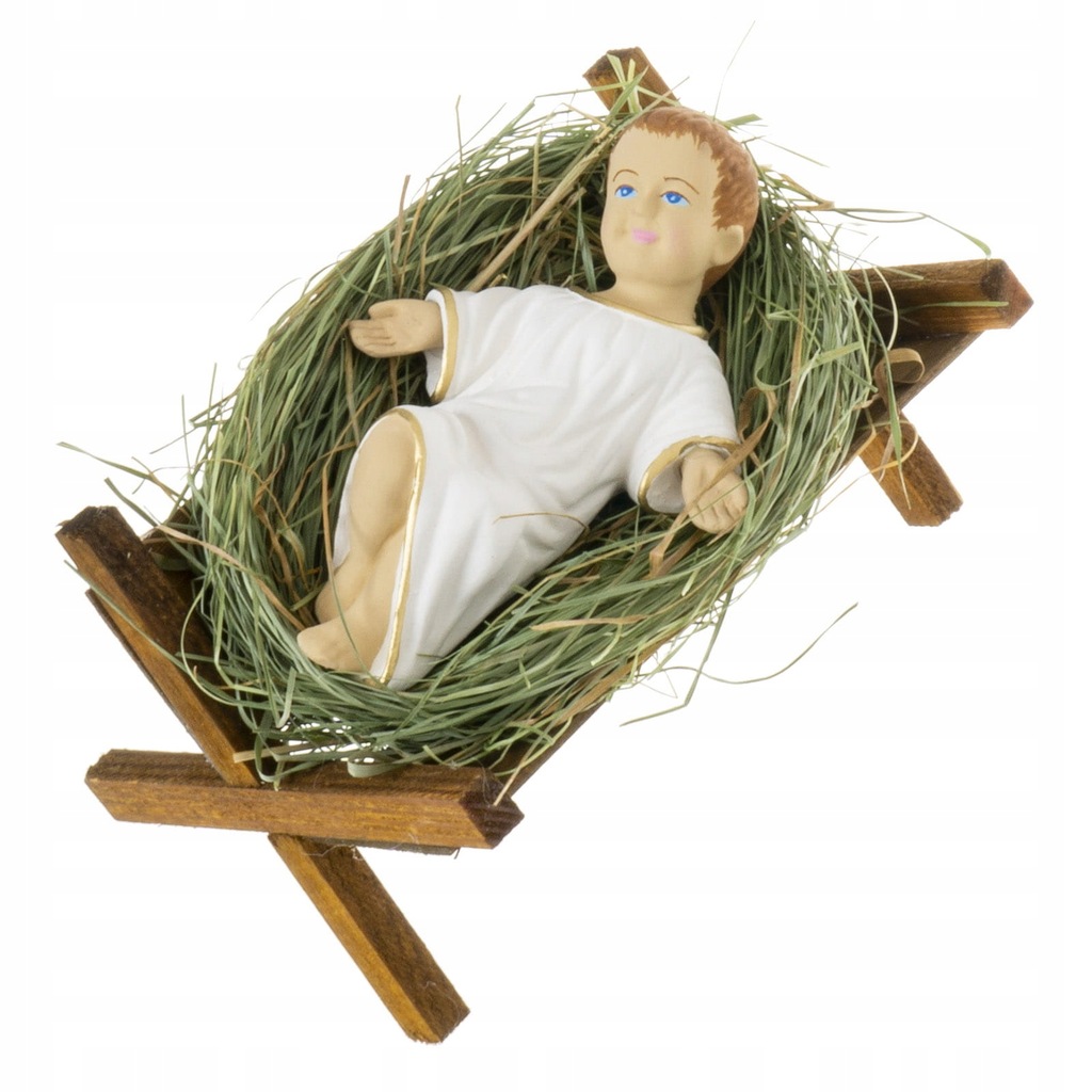 Dzieciątko Jezusek w żłóbku figurki do szopki 14,5 - 12831144079 ...