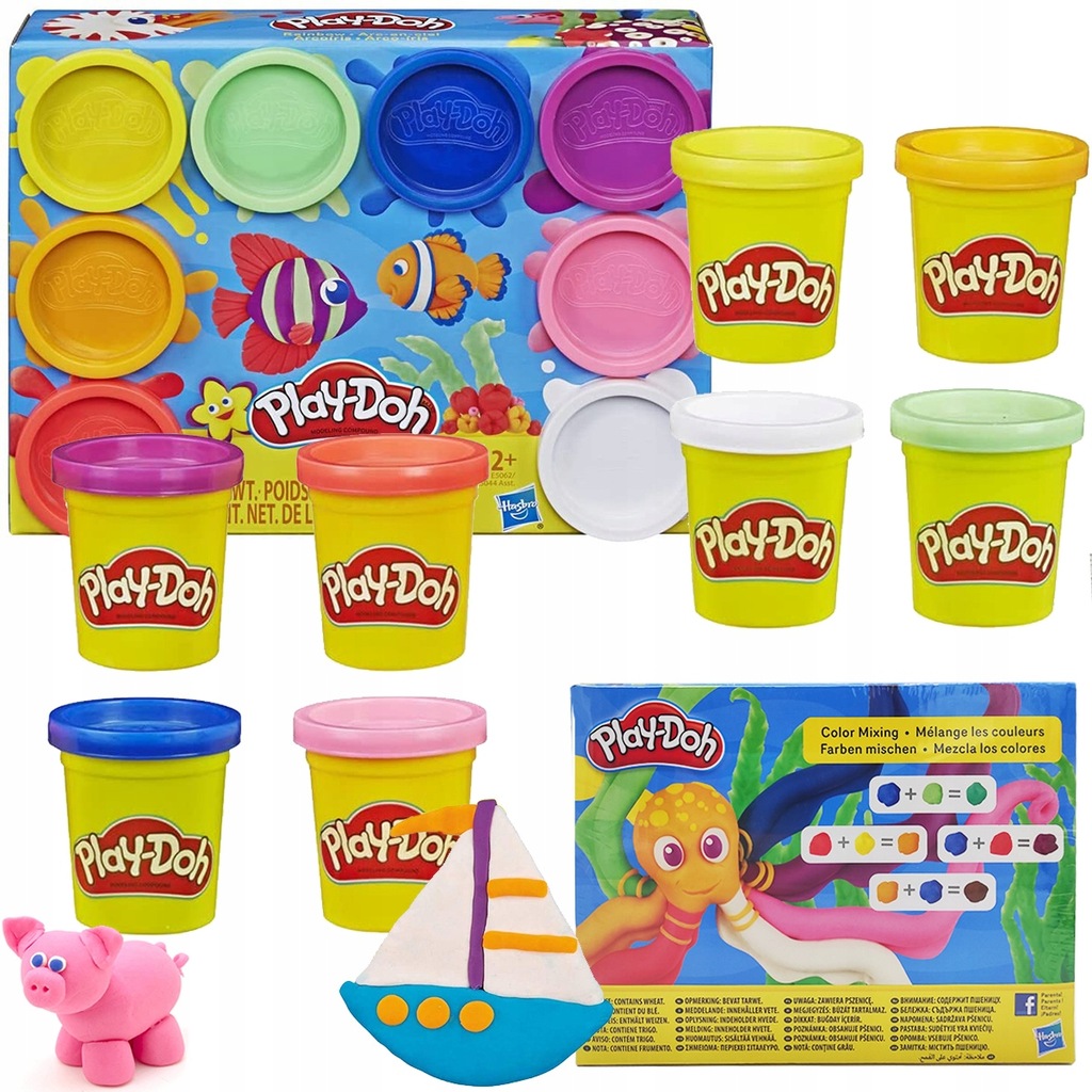 PLAY-DOH CIASTOLINA 8 TĘCZOWYCH KOLORÓW TUB E5062 - 11543470135 - oficjalne archiwum Allegro