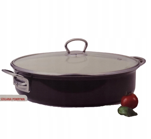 PATELNIA GŁĘBOKA Z POKRYWKĄ EMALIA OLKUSZ 26 CM 3L - 12830480035 ...