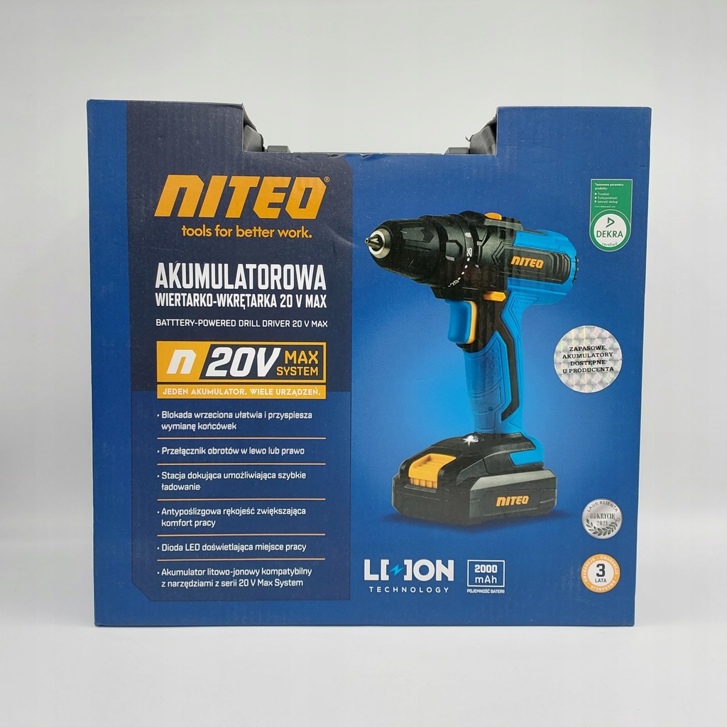Akumulatorowa wiertarko-wkrętarka NITEO 20v - 12227079613 - oficjalne archiwum Allegro