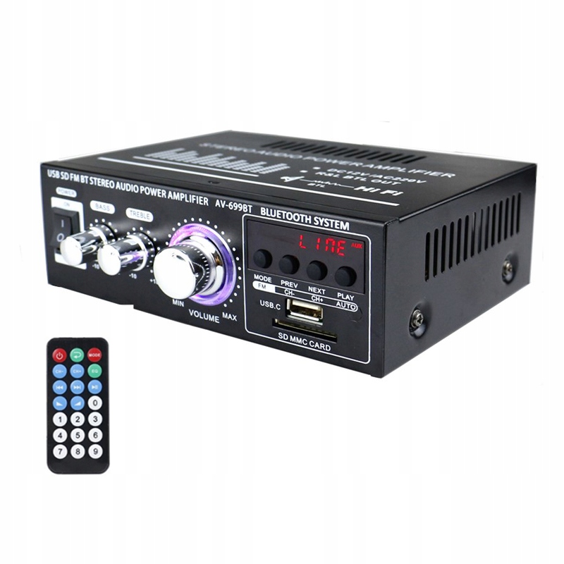 400W 220V/12V 2Ch wzmacniacz bluetooth Stereo AMP - 11623906040 - oficjalne archiwum Allegro