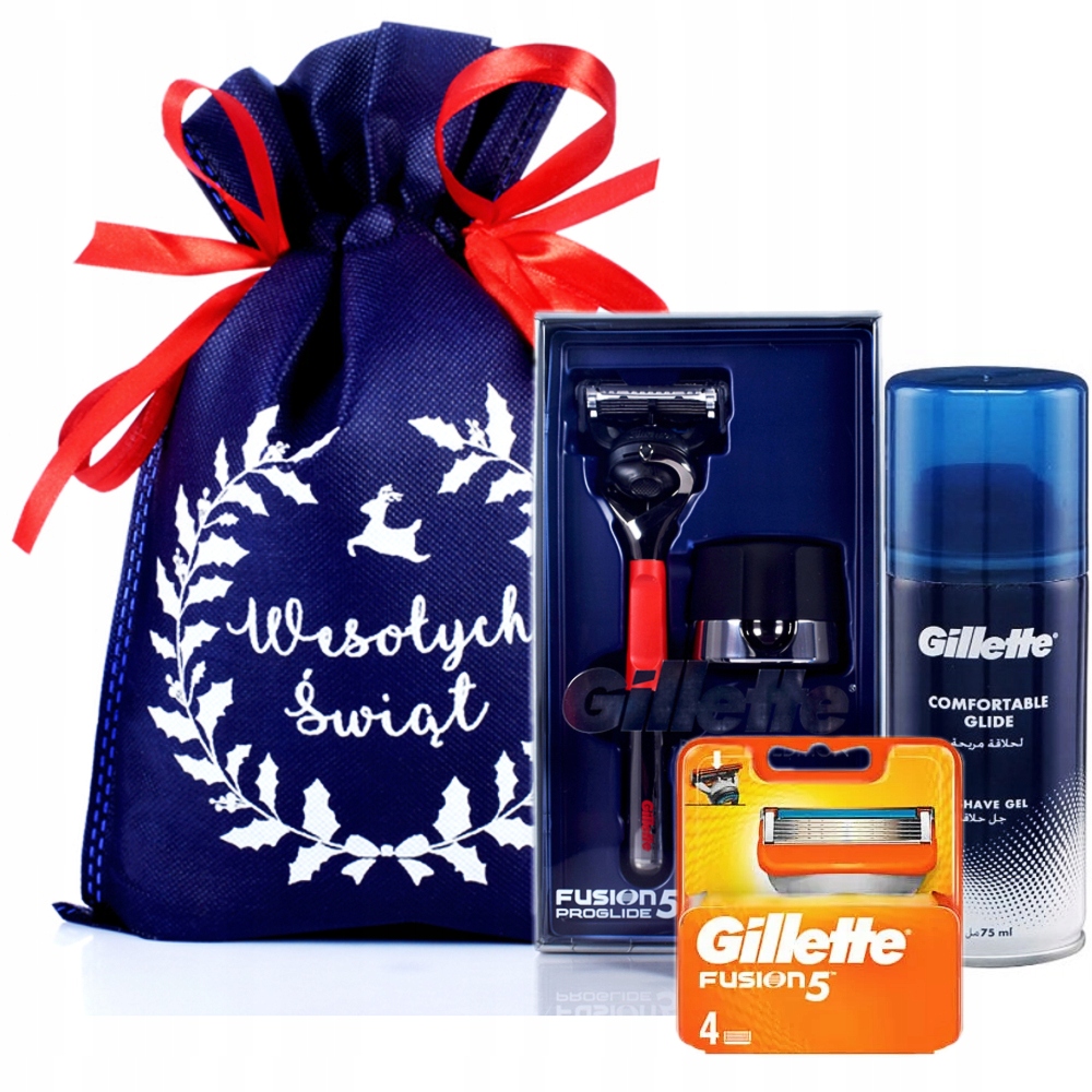 ZESTAW PREZENTOWY MASZYNKA GILLETTE FUSION 5 DLA FACETA MĘŻA POD CHOINKĘ - 14630402456 ...