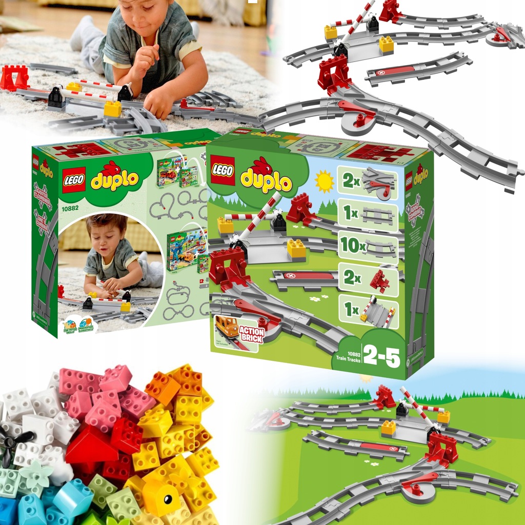 Kreatywne Klocki LEGO DUPLO Pociąg Tory kolejowe - 12945951750 ...