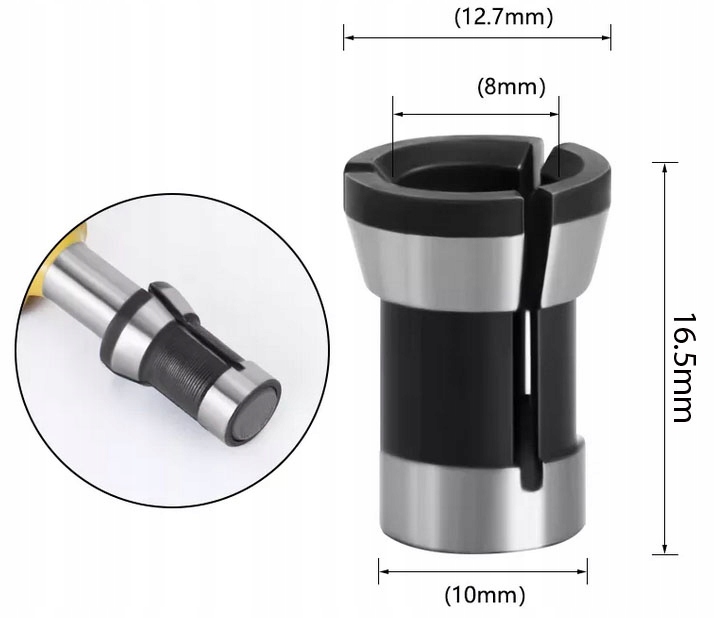 Tuleja zaciskowa do frezów 8mm x 16,5mm adapter do frezarek redukcja - 13922939576 - oficjalne ...