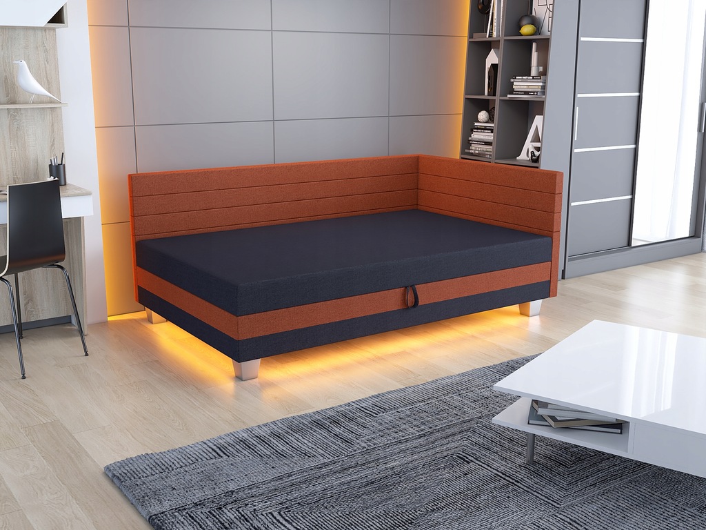 Łóżko Tapczan z materacem Mars+ Led 120x200 - 13167083619 - oficjalne ...