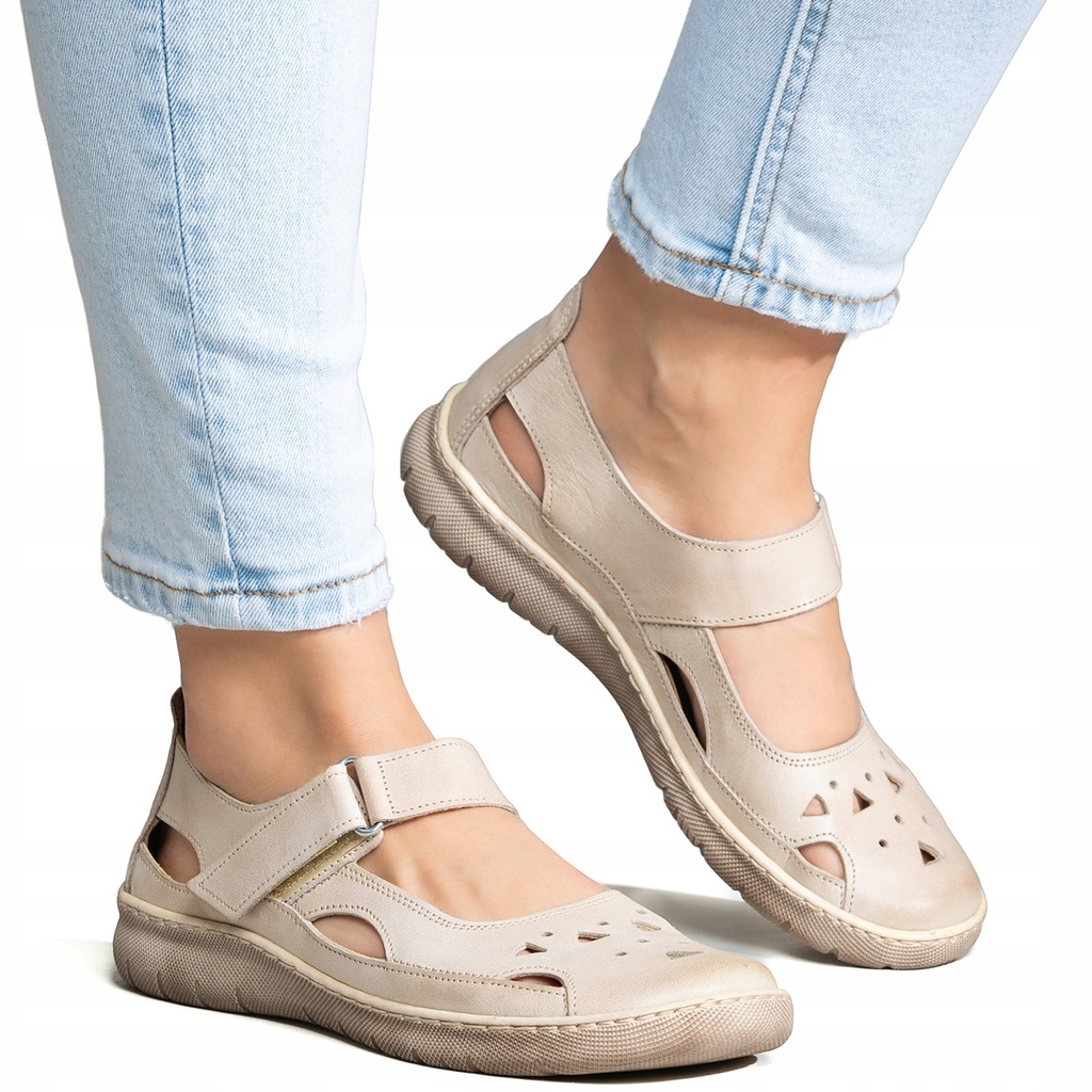 Sandały lekkie SKÓRZANE wygodne RZEP Imunzi - 13736974186 - oficjalne ...