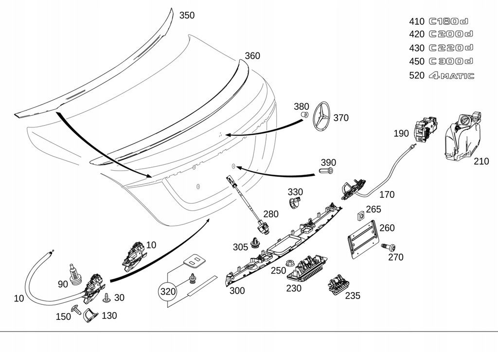 PODKŁADKI POD TABLICE MERCEDES C KLASA C205 - 8782686531 - oficjalne ...