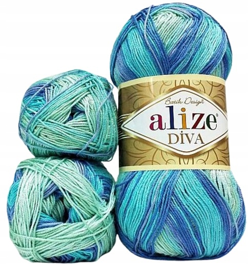 Alize Diva Batik Design 1767 odcienie niebieskiego - 13362838516 - oficjalne archiwum Allegro