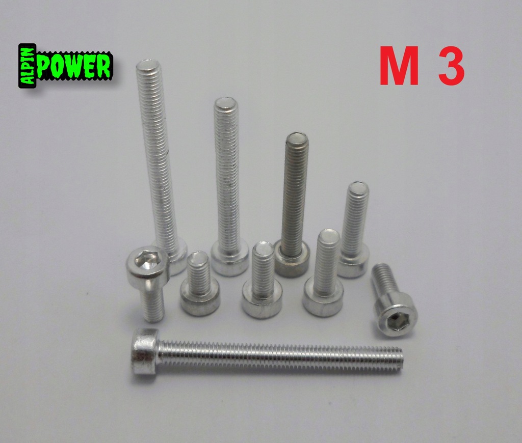 M3X12 ŚRUBA IMBUSOWA DIN 912 ISO 4762 ALUMIMIUM ŚRUBY ALUMINIOWE 3 ...