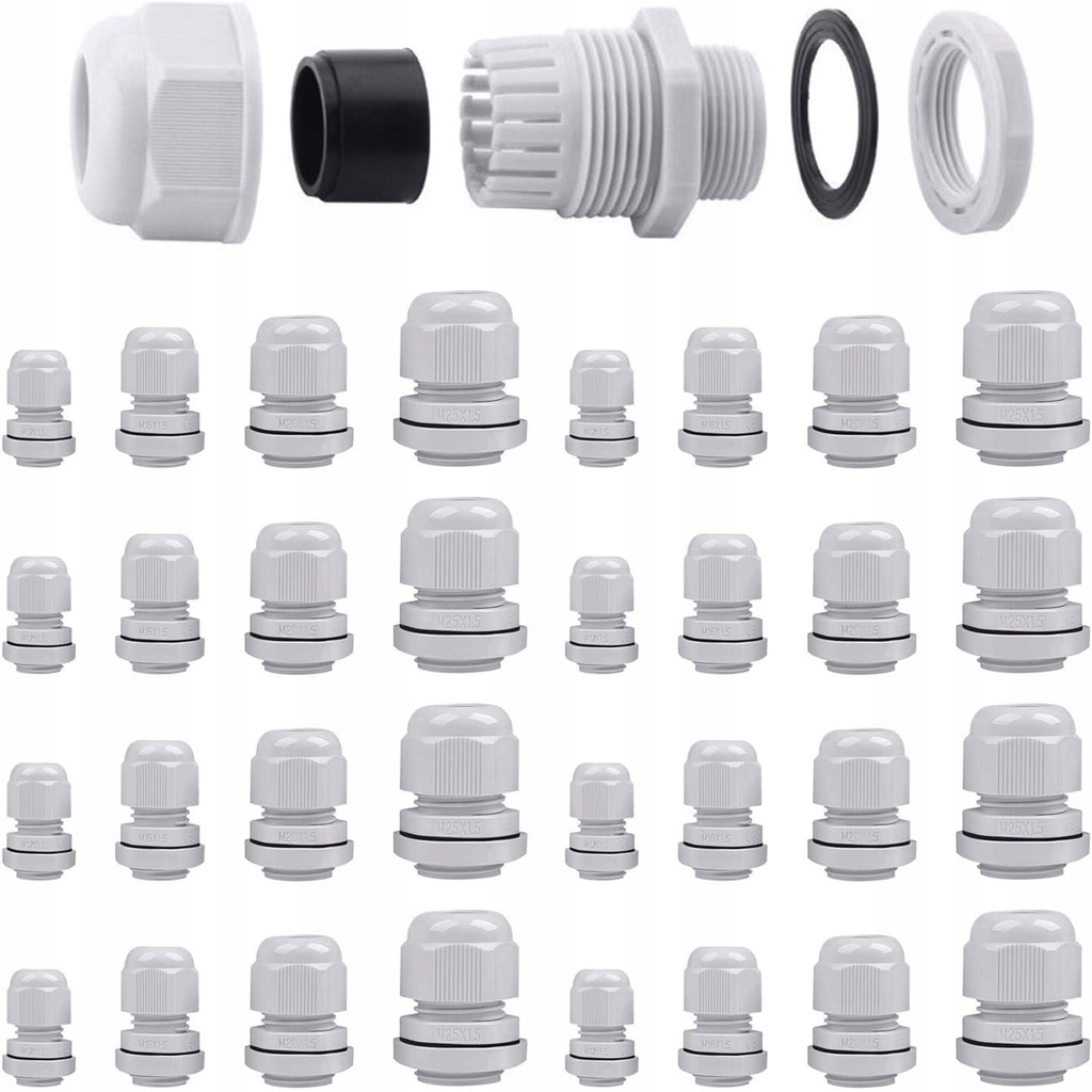 DŁAWIK KABLOWY WODOODPORNE IP68 DŁAWNICA 3-15MM DO M12 M16 M20 M25 PG ...